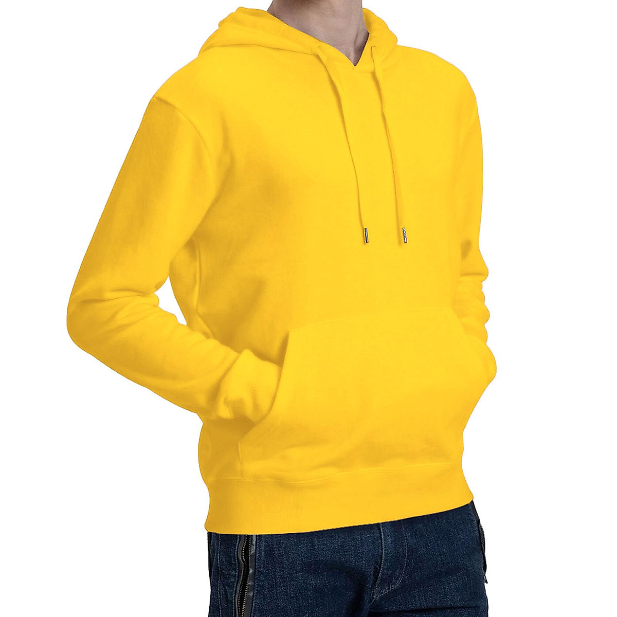 TUVEKE Yellow Men's Hoodie Sweatshirt Pullover Fleece Hooded Athletic Sweat shirt For Men Hoodies Long Sleeve Kangaroo Pockets S