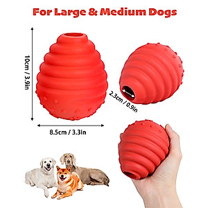 SCHITEC Treat Dispensing Dog Toy, Interactive Puzzle Slow Feeder Ball for Mental Stimulation, Rubber Enrichment Chew Toys for Small Medium Large Dogs