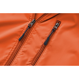 Spmor Men's Lightweight Waterproof Jacket Packable Windbreaker Running Coat Orange 2XL