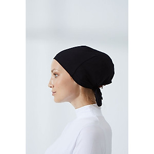 ESERRA Women Under Scarf Hat Hijab Cap Islamic Hijab Undercap Hijab Bonnet Cap Muslim Inner Beanies Hat Underscarf Turban (Black White Brown Gray)
