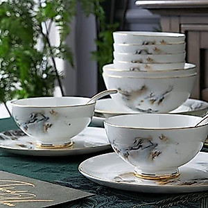 GagalU Dinner SetsDinnerware Set for Home or Special Restaurant, 99PCS Chinese Style Bone China Dinnerware Set Household Phnom Penh Ceramic Bowl Dishes Plate Service for 12