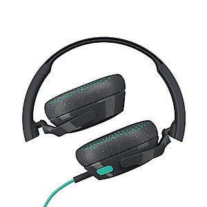 Skullcandy Riff On-Ear Wired Headphones, Microphone, Works with Bluetooth Devices and Computers - Grey/Miami, Wired