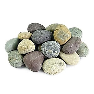 LF Inc. 50 Lb. Premium Large Mixed Mexican Stone Beach Pebbles 3-5 inches, Decor, Garden, Landscape, Pathways, Backyard, Rock Pebbles