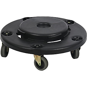 (2 Pack) 18" Trash Can Dolly with Wheels, Black Garbage Roller Base, Transports 20, 32, 44 and 55G Brute Containers