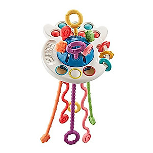 Tuko Baby Toys 6-12-18 Months Baby Sensory Toys Silicone Pull String Toys Montessori Toys for Toddlers