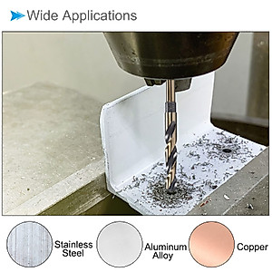 CoCud Reduced Shank Twist Drill Bits, 16.5mm Cutting Edge, Titanium & Nitride Coated High Speed Steel 4341 - (Applications: for Stainless Steel Drilling Machine)