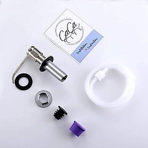 GAGALIFE Soap Dispenser for Kitchen Sink (Brushed Nickel) and Extension Tube Kit, Complete Brass Head, 40" Silicone Tube Connect to The Soap Bottle Directly, Say Goodbye to Frequent Refills