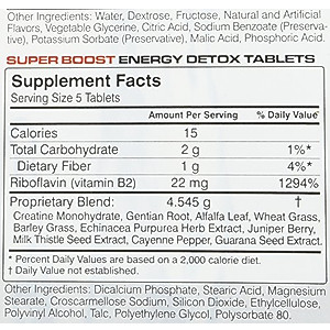 Herbal Clean QCarbo 20 Same-Day Premium Detox Drink, Strawberry Mango Flavor, 20 Fl Oz, and Tablets, 5 Count