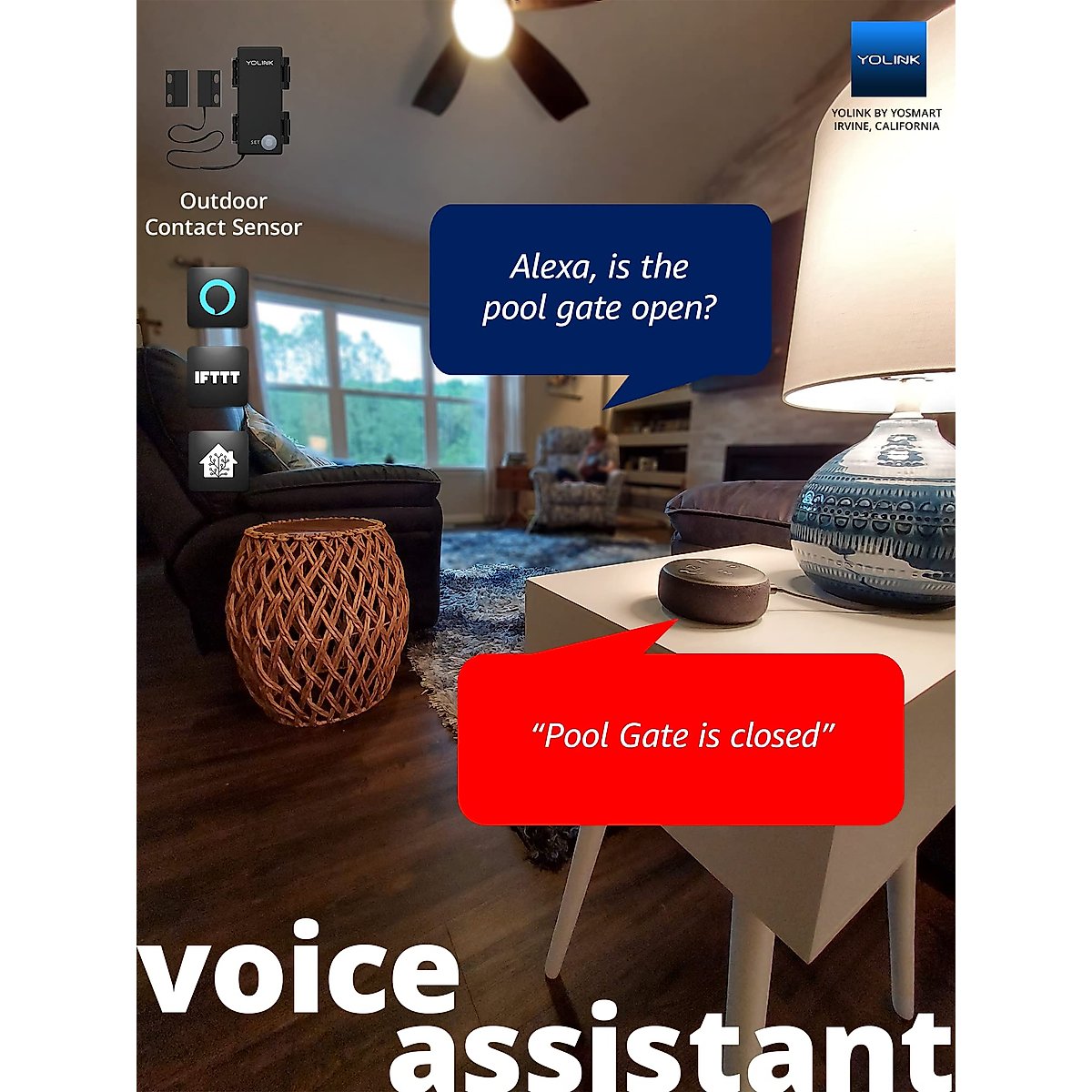 YoLink LoRa Smart Outdoor Contact Sensor & Hub Starter Kit: Hub, (2) Gate & Shed Door Sensors, Contact-Closure Sensor, Email/SMS/Push Alerts, 1/4 Mile Open Air Range, Alexa, IFTTT, Home Assistant