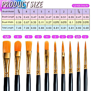 FANDAMEI Round Paint Tray Palettes and Paint Brushes Set, Paintbrushes, 3 PCS Plastic Paint Palettes Pallets, 10 PCS Acrylic Paint Brushes, Nylon Hair Painting Brushes, for Acrylic Oil Watercolor