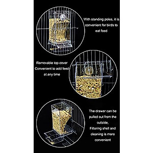Automatic Bird Feeder,No Mess Bird Feeder,Bird Cage Feeder Bird Cage Accessories for Parakeet Canary Cockatiel Finch (Transparent)