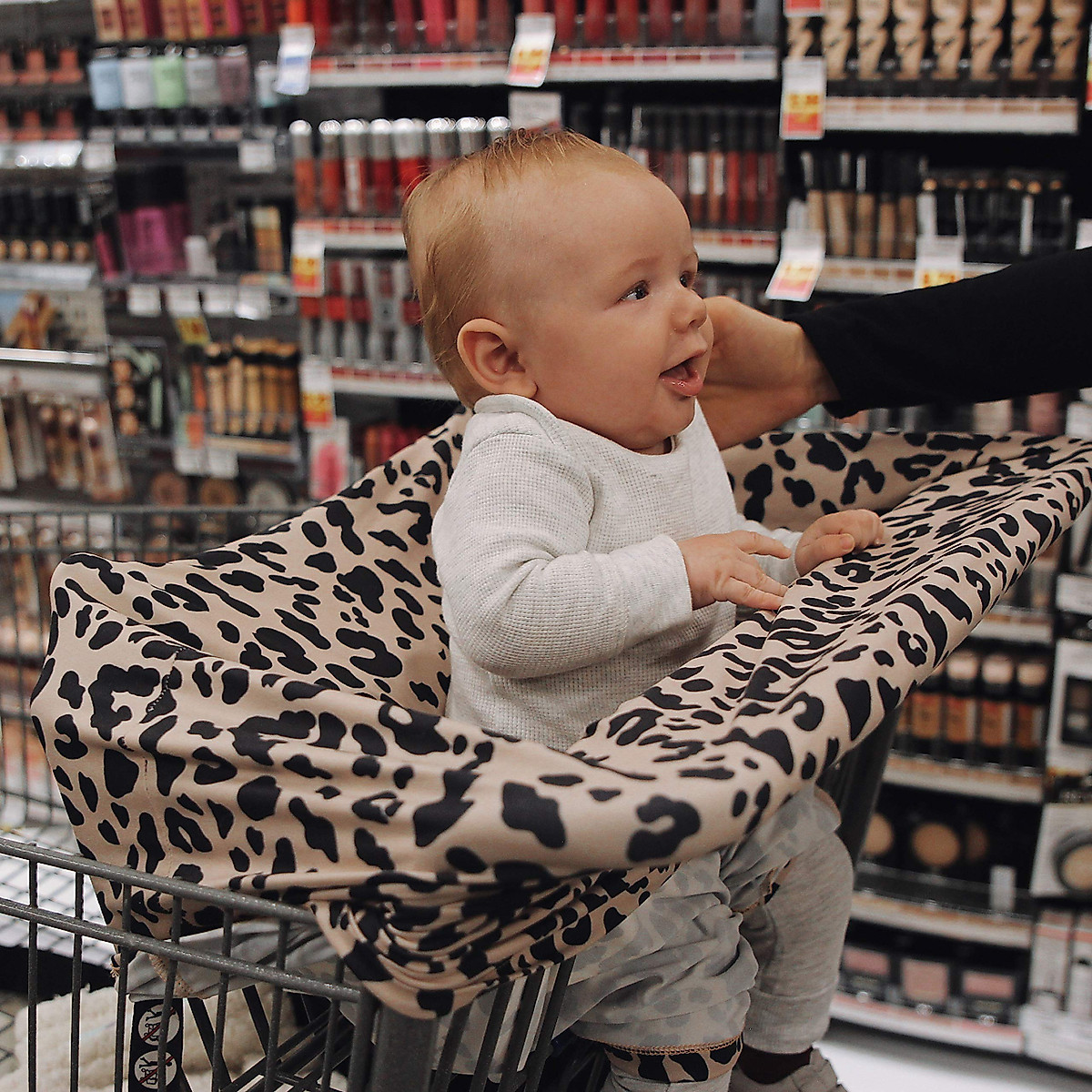 Nursing Cover Carseat Canopy-Multi-USE Soft Stretchy Car Seat Covers for Nursing Scarf, Breast Feeding, High Chair, Shopping Cart Cover, Park Swing, Changing Table Cover-Girl or Baby Boy-Cheetah Print