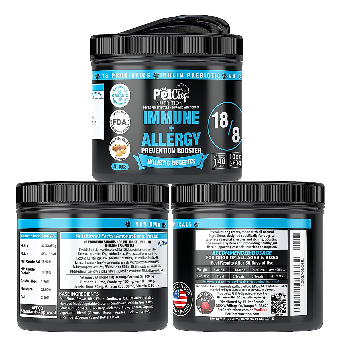 Pet Chef Respiratory Immune + Dog Allergy Remedy. Dog Itch Relief-Dog Allergy Relief-Anti Itching for Dogs-Dog Hot Spots-Eliminates Dog Skin Rashes - Prevents Dog Immune Health Crisis from other dogs.