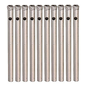 BQLZR 3.48mm Diamond Coated Hole Drill Core Drill Bits Glass Tile Marble Granite Pack of 10