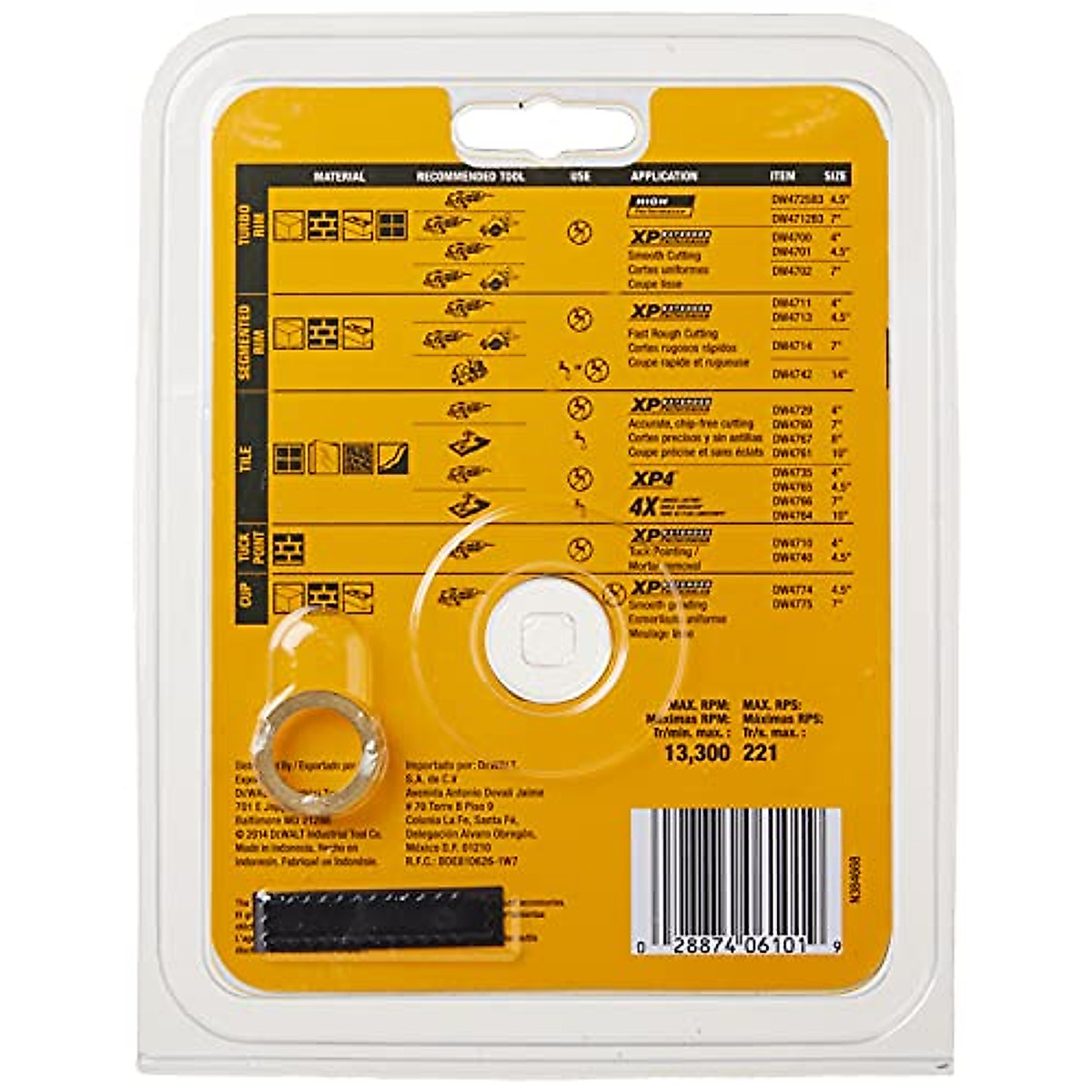 DEWALT Diamond Blade, Dry or Wet Cutting, Continuous Rim, 7/8-Inch Arbor, 4-1/2-Inch (DW4701)