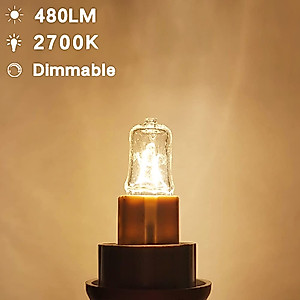 YBEK G9 Halogen Bulb 40W 120V T4 JCD Type G9 Base 2 Pin Light Bulb Dimmable Warm White (Pack of 12)
