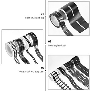 Healifty 8 Rolls Race Car Track Road Tape Railway Track Sticker Stick to Floors and Walls Tape Washi Tape Play Vehicle Supplies for Kid Toy Birthday Gifts Mixed Styles