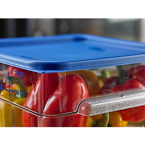 Carlisle FoodService Products Squares Square Food Storage Container Lid with Stackable Design for Catering, Buffets, Restaurants, Proprietary Blend, 12 To 22 Quarts, Royal Blue, (Pack of 6)