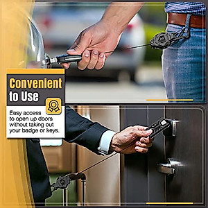 ELV Heavy Duty Retractable Keychain with Magnetic Closure and Carabiner, Retractable ID Badge Holder Clip, Retractable Badge Reel with 31” Dyneema Cord, Key Ring, Lobster Claw Clasp and Phone Tethers