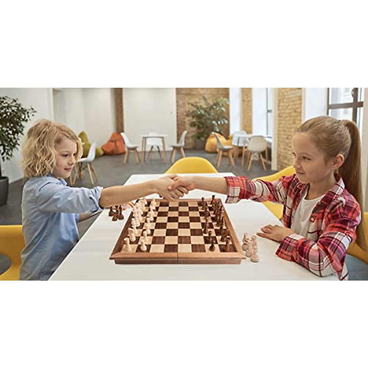 Chess Armory Chess Set 17" x 17" Wooden Chess Set - Large Chess Board Set, Unique Chess Game Includes Extra Queen Pieces & Storage Box - Classic Board Game - Chess Sets for Adults and Kids