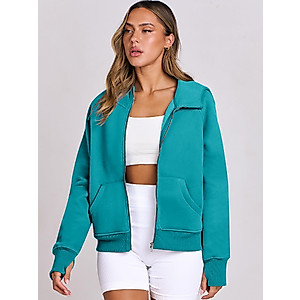 ANRABESS Womens Cropped Zip Up Hoodies Fleece Sweatshirts Zipper Jackets Hooded Pullover Sweaters 2024 Teens Preppy Clothes Medium