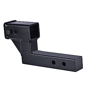 Towever 84122 Hitch Extender 2 Inch Receiver with 4" Drop/Rise, 9" Hitch Extension Riser with Solid Tube (GTW/TW 5000/500 LBS)