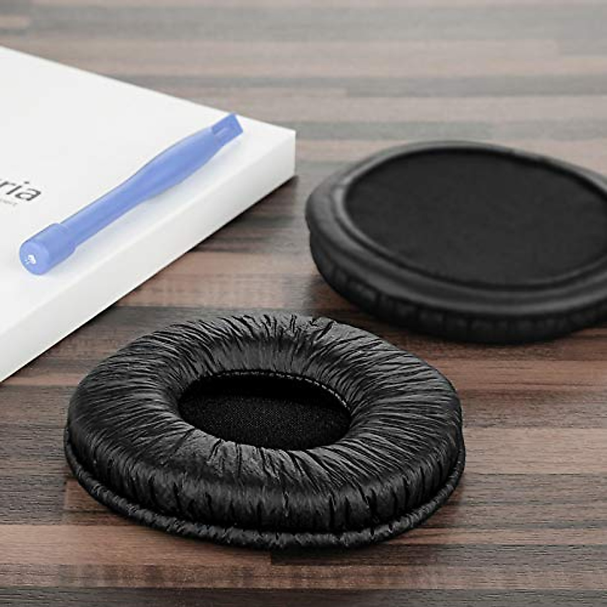 Geekria QuickFit Leatherette Replacement Ear Pads for Sony MDR-V500DJ, MDR-V500, WH-CH520 Headphones Earpads, Headset Ear Cushion Repair Parts (Black)