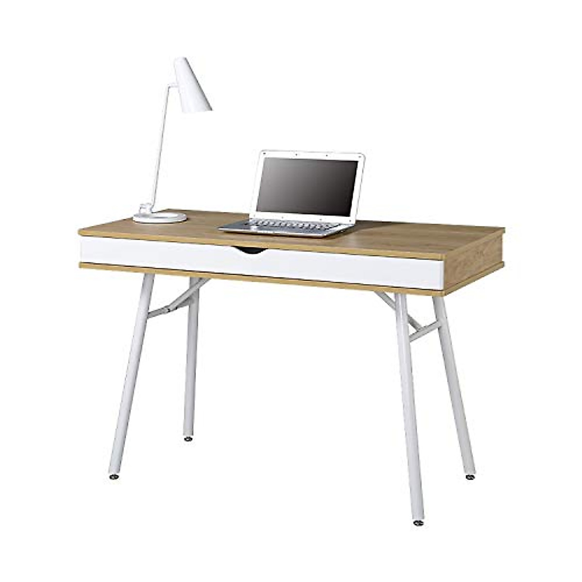 Techni Mobili Modern Multi Computer Desk with Storage, 30" x 21.7" x 45.3", Pine