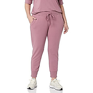 Daily Ritual Women's Terry Cotton and Modal Drawstring Jogger Pant, Dusty Lilac, Large