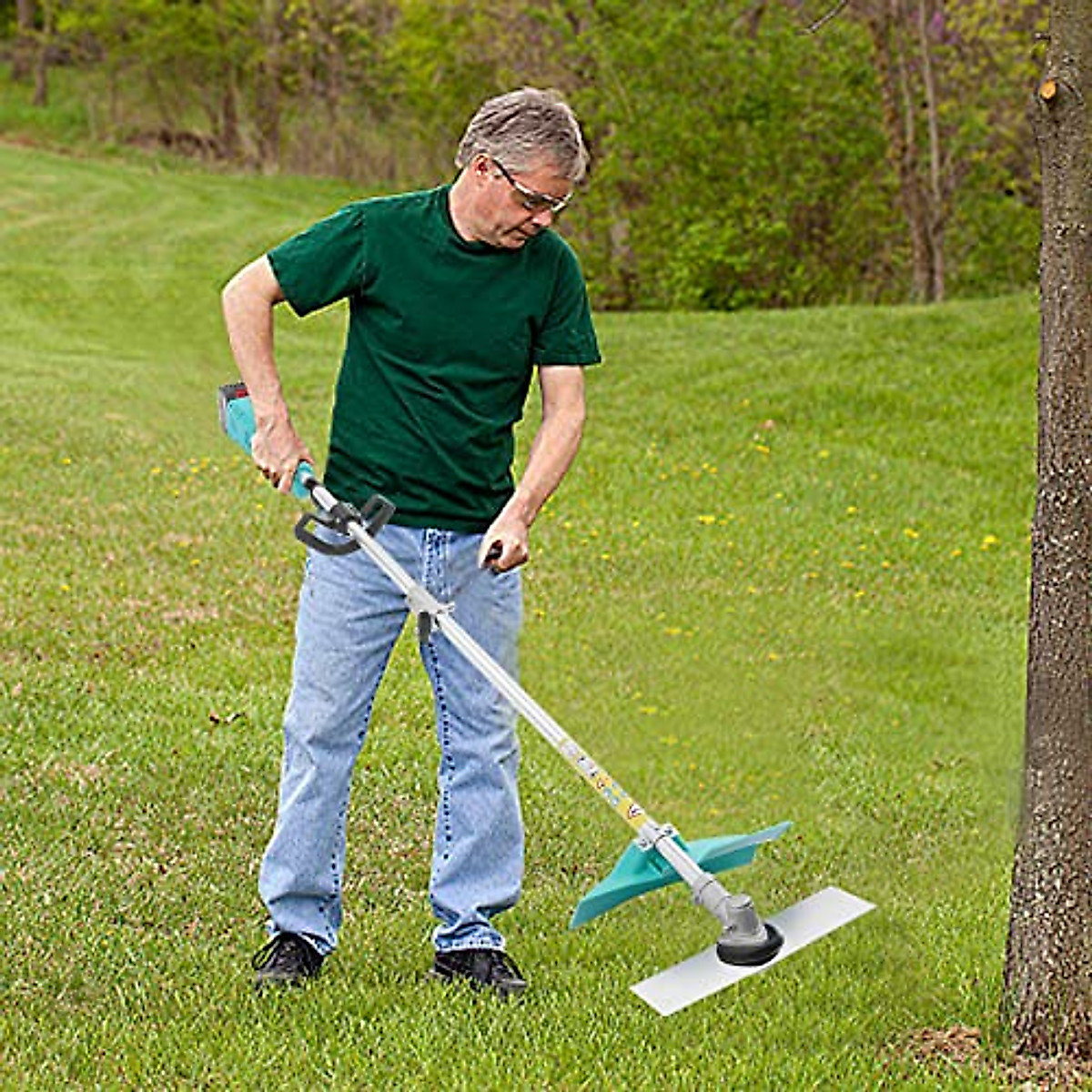 Cordless Electric Lawn Trimmer, Multifunctional 24V 1300W Lawn Mower Garden Strimmer Grass Cutter Brushless Motor for Green Belts, Parks, Farms, Backyard