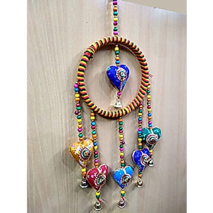 FIKIMOS Handmade Crafted Home Decoration Hanging Heart Shape Door Ornaments Shandler (Love Heart Ring)