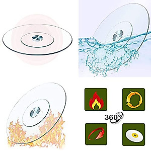 nycsuoani 80 cm (30 inch) Lazy Susan for Table,Tempered Glass Lazy Susan Turntable Round Clear Dining Table Tray Tabletop Organizer