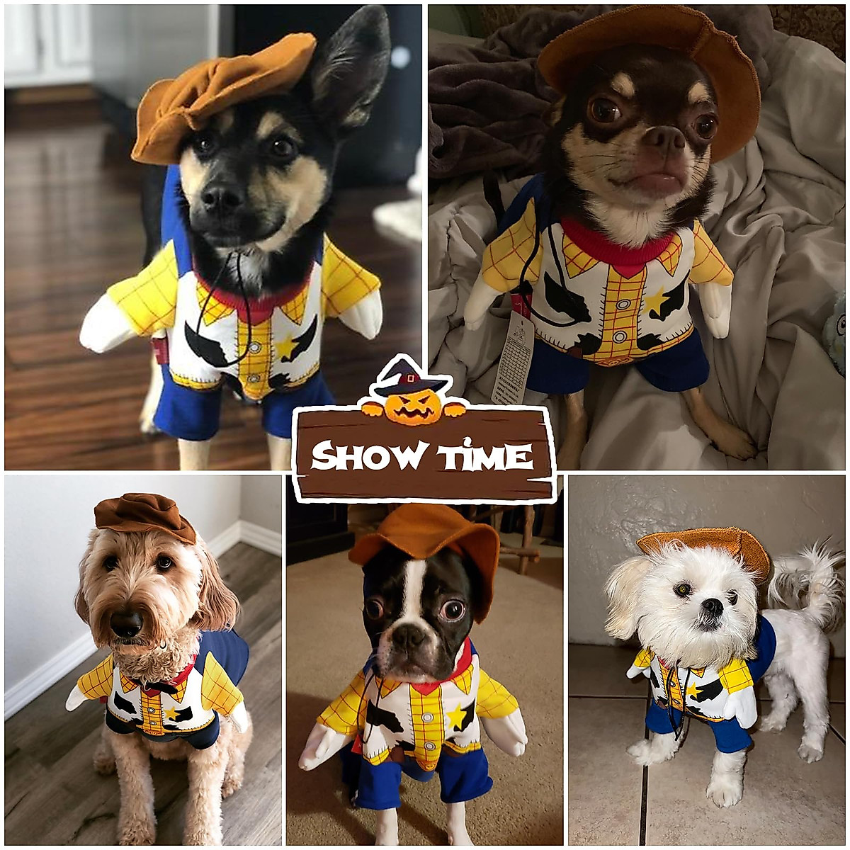 Wood Dog Costume -Dog Halloween Costume Cute Cowboy Dog Costume Halloween, Cat Costume Pet Cosplay Cat Apparel for Small Medium Large Dogs Special Events Christmas Photo Props Accessories