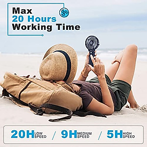 shinic Portable Handheld Fans 5200mAh, Rechargeable Personal Hand Fan with Power Bank, 5-20 Hrs Work Time, 3 Levels Strong Wind, 180° Foldable, Rechargeable Fan Portable for Outdoor Camping Travel