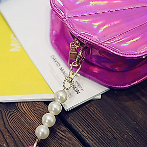Women Mini Hologram Seashell Shape PU Leather Evening Clutch Handbag Cross-body Bag