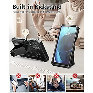 SOiOS for Motorola Moto G-5G 2022 Case: Drop Proof Sturdy Protection Phone Cover with Kickstand Military Grade Rugged Shockproof TPU Matte Textured(NOT 4G)