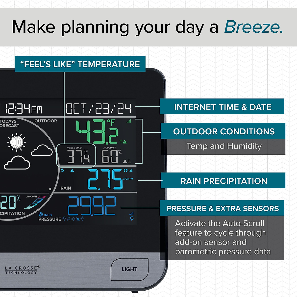 La Crosse Technology 328-69357-INT Wi-Fi Professional Weather Station, Black