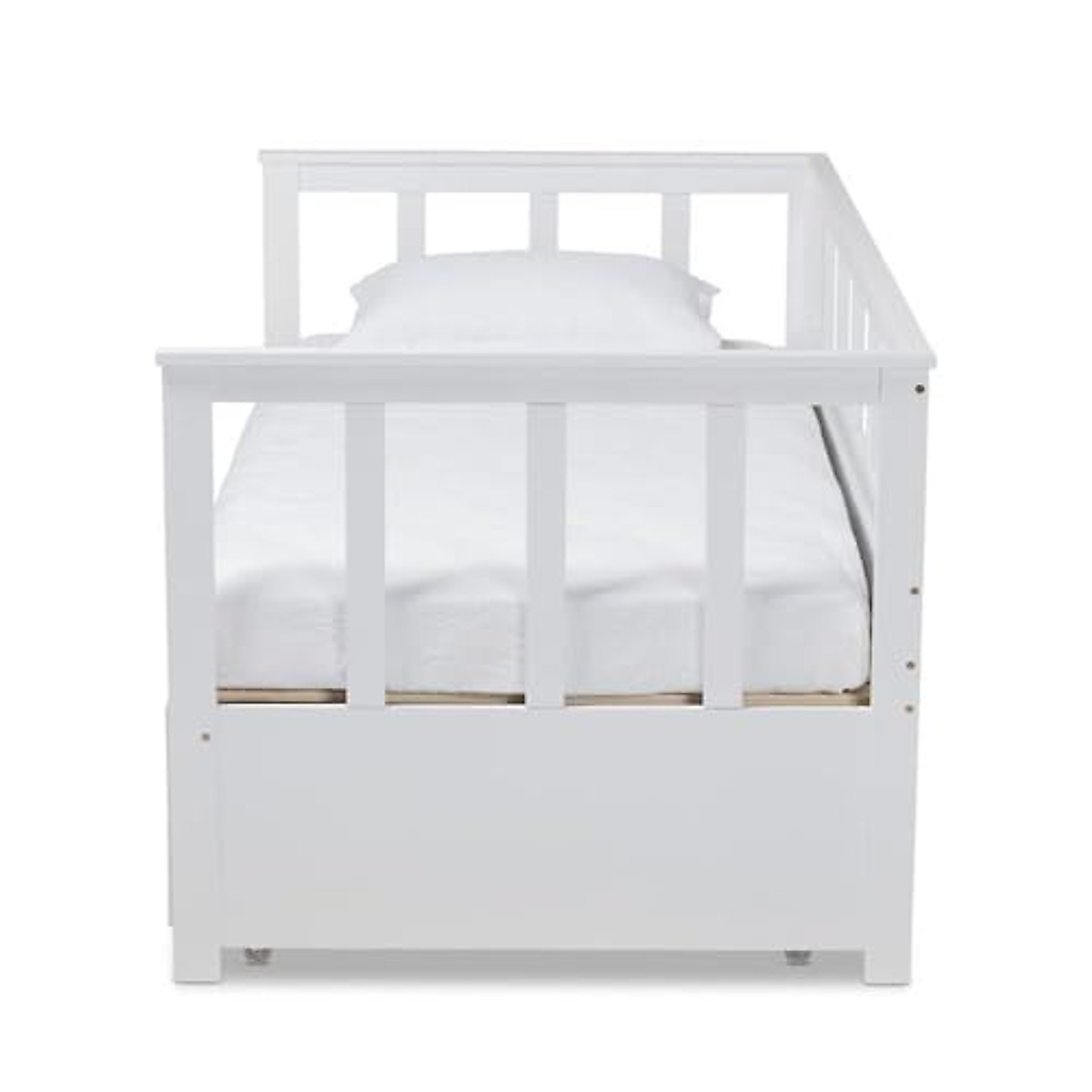 BOWERY HILL White Finished Expandable Twin Size to King Size Daybed