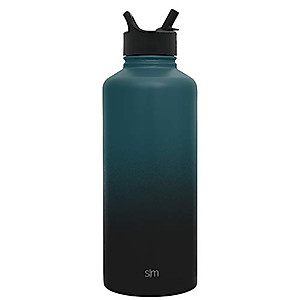 Simple Modern Water Bottle with Straw Lid Vacuum Insulated Stainless Steel Metal Thermos | Big Reusable Leak Proof BPA-Free Flask for Gym, Travel, Sports | Summit Collection | 84oz, Moonlight