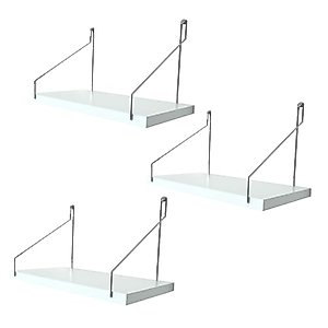 HOLIDYOYO 3pcs Shelf DIY Floating Wall Storage Mounted Shelves for Storage Hanging Holder Hanging Wall Plants Bookshelves Wall Mounted Home Decor Wall Mount Shelves Storage Rack Board White