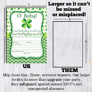 Amanda Creation O' Baby St. Patrick's Day Baby Shower Fill In Invitations set of 20 with envelopes