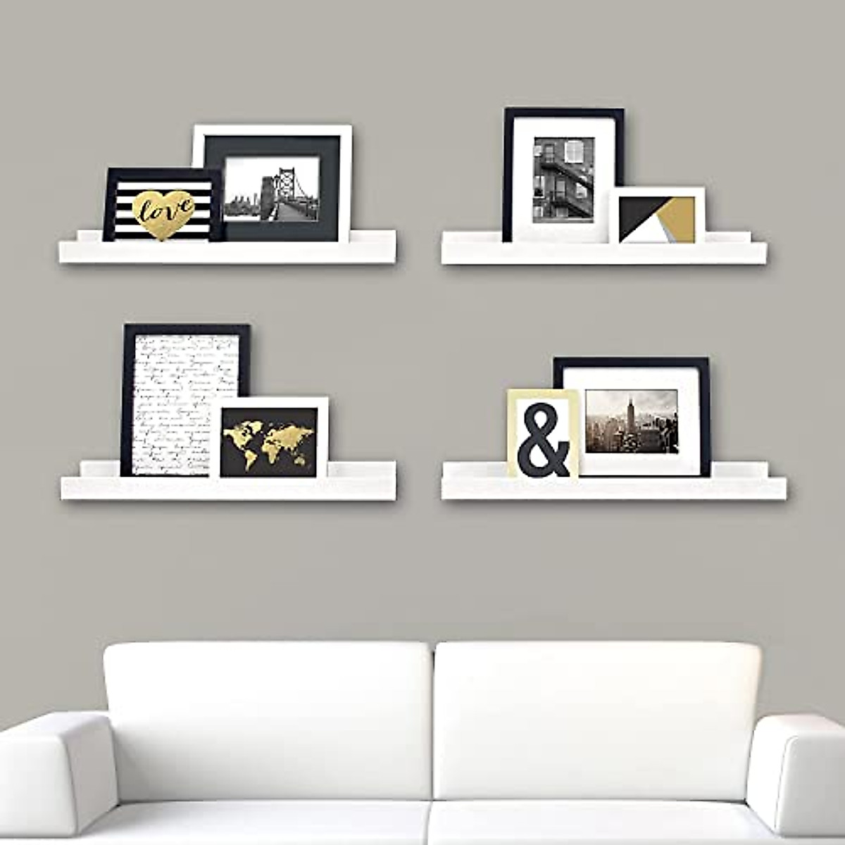 Kiera Grace Modern Frame, 23-Inch by 4-Inch, White