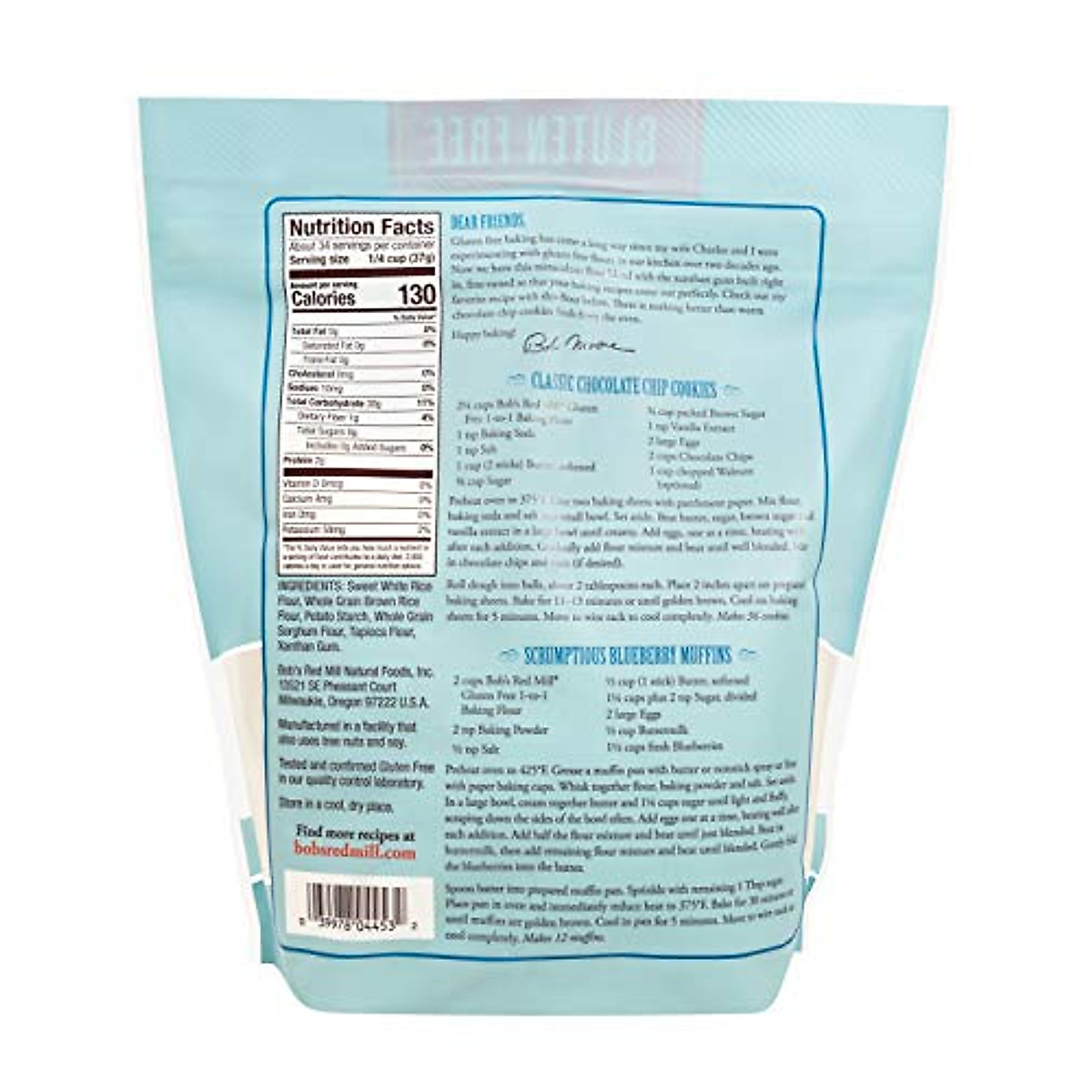 Bobs Red Mill, 1 To 1 Gluten Free Baking Flour, 44 Ounce