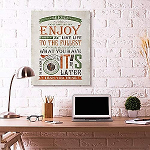 Stupell Industries Now is The Time Inspirational Word, Design by Artist Ester Kay Wall Art, 36 x 1.5 x 48, Canvas
