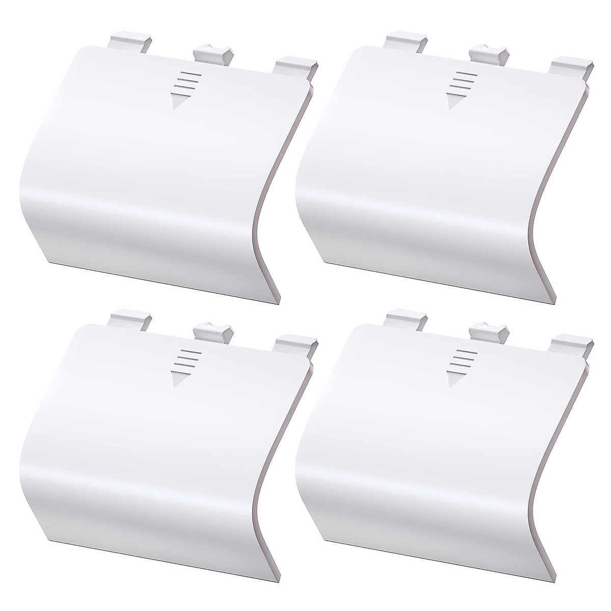 Battery Cover for Xbox Series X, 4 Pack Replacement Back Shell Door Lid Repair Part to New Wireless Series S Remote, Cheap Batteries Port Outside Case Cap for Microsoft Xbox Core Controller, White