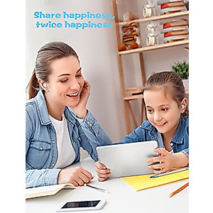 Instiwitt Cute Milk cat Kids Earbuds in-Ear Wireless Bluetooth with Microphone, 36 Hours Play time, Low Latency, is The Best Gift for Halloween, Birthday, Christmas, for School, Work, Sports