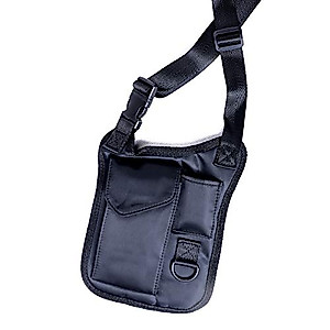 HFU Anti-Theft Hidden Underarm Strap Wallet Holster Bag Leisure Nylon Adjustable Double Shoulder Concealed Pocket Sport Outdoors (956# Black)