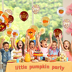 45 Pcs Little Pumpkin Balloons,Thanksgiving Party Balloon Autumn Fall Themed Balloons for Thanksgiving Outdoor Indoor Decoration Baby Shower Kids Birthday Wedding Party Favor Supplies,12 Inches