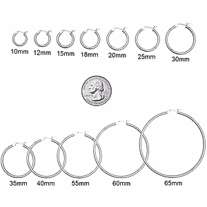 Savlano 925 Sterling silver Round Hoop Earrings for Women Comes in 30MM-65MM (65)