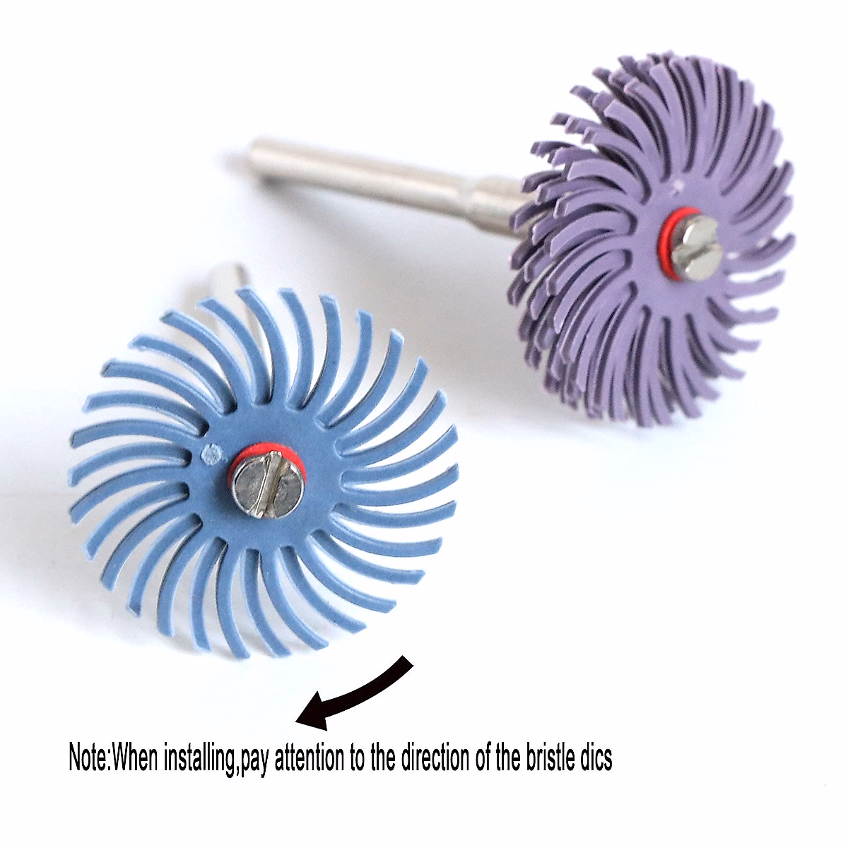 42pcs 1 Inch Radial Bristle Disc Kit with 3mm Shank for Rotary Tools,Detail Abrasive Wheel for Jewelry Wood Metal Polishing, Bristle Wheel with Grit 80-2500